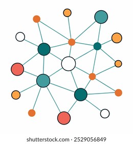 This Abstract Network Design Features Colorful Stock Vector (Royalty ...