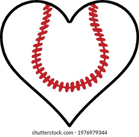 Baseball Heart Stock Vector (Royalty Free) 275830301 | Shutterstock