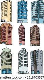 Buildings Handwritten Set Sketchy Architecture 스톡 벡터(로열티 프리) 133476884 ...