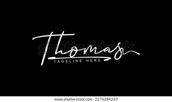 Thomas Thomas Creative Calligraphy Name Logo Stock Vector (Royalty Free ...