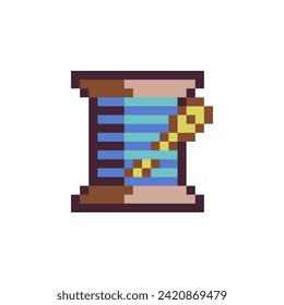 Thread Spool Needle Pixel Art Abstract Stock Vector (Royalty Free ...