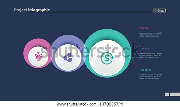Three Circles Process Chart Slide Template Stock Vector (Royalty Free ...