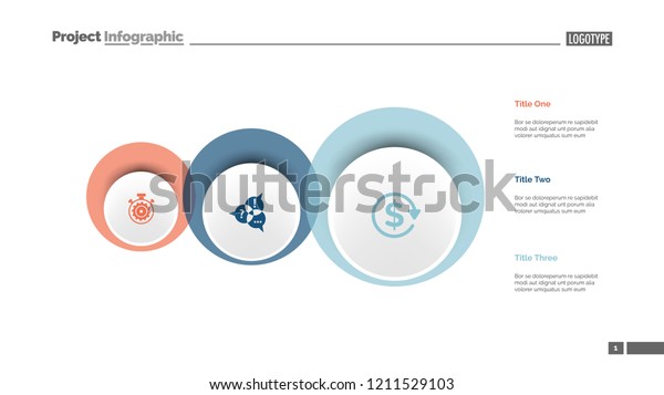 Three Circles Process Chart Slide Template Stock Vector (Royalty Free ...