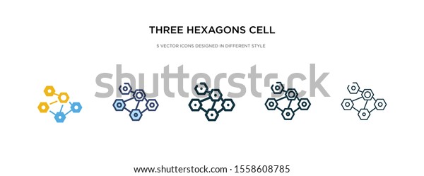 Three Hexagons Cell Icon Different Style Stock Vector (Royalty Free ...