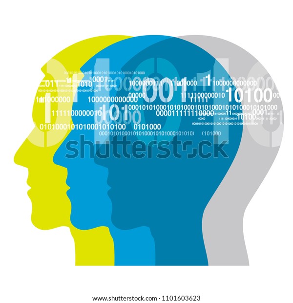 Three Human Heads Binary Codes Illustration Stock Vector (Royalty Free) 1101603623 | Shutterstock