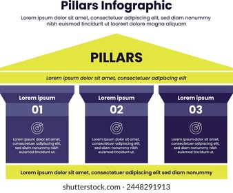 Three Pillars Infographic Designinfographic 3 Point Stock Vector ...