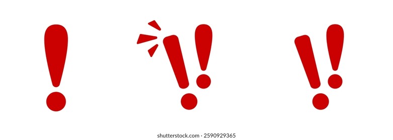 Three Red Exclamation Marks Different Styles Stock Vector (Royalty Free) 2590929365 | Shutterstock