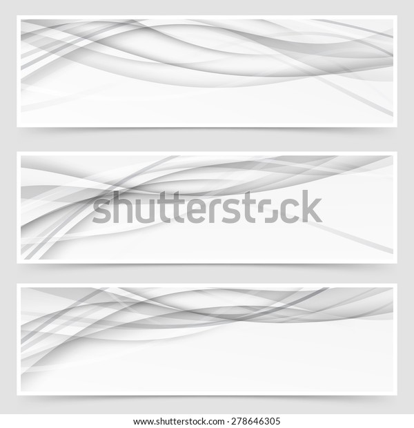 Three Shadow Swoosh Header Set Layout Stock Vector (Royalty Free ...