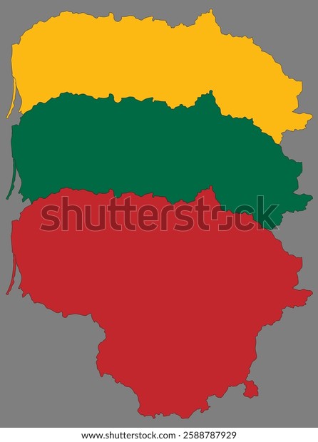 Three Vector Maps Lithuania Colors Lithuania Stock Vector (Royalty Free ...