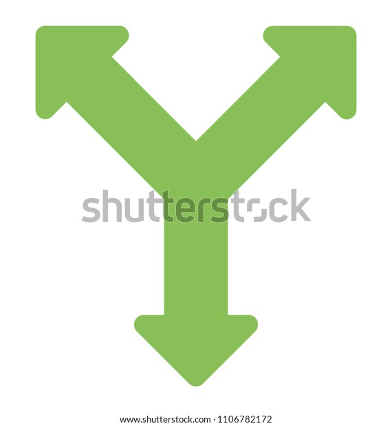 Three Way Junction Three Way Intersection Stock Vector (Royalty Free ...