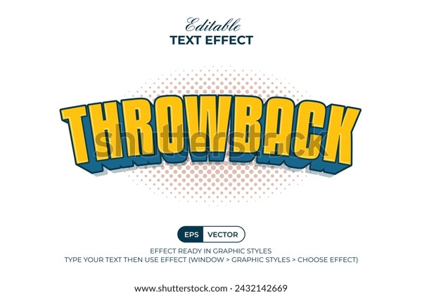 Throwback Text Effect 3d Curved Style Stock Vector (Royalty Free ...