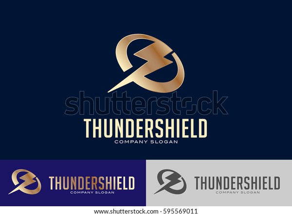 Thunder Shield Logo Template Design Vector Stock Vector (Royalty Free ...