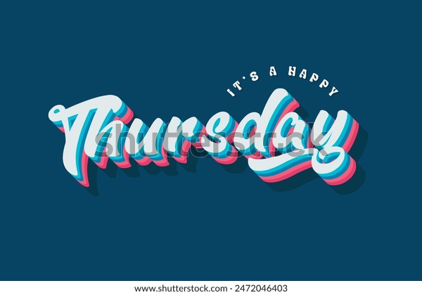 Thursday Typography Editable Colour Effect Template Stock Vector ...