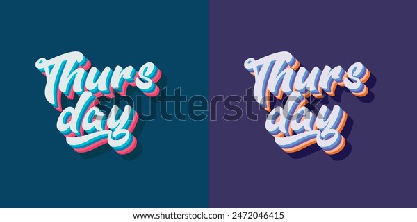 Thursday Typography Editable Colour Effect Template Stock Vector ...