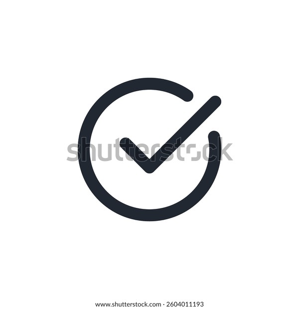 Tick Check Mark Editable Stroke Outline 스톡 벡터(로열티 프리) 2604011193 ...