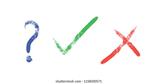 Tick Cross Question Sign Elements Vector Stock Vector (Royalty Free ...