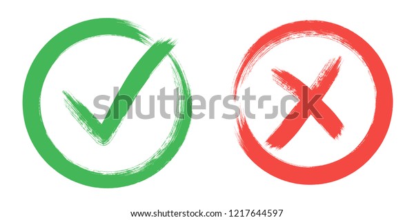 Tick Cross Sign Elements Vector Buttons Stock Vector (Royalty Free ...