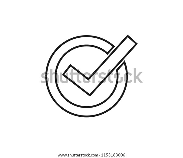 Tick Inside Circle Vector Stock Vector (Royalty Free) 1153183006 ...