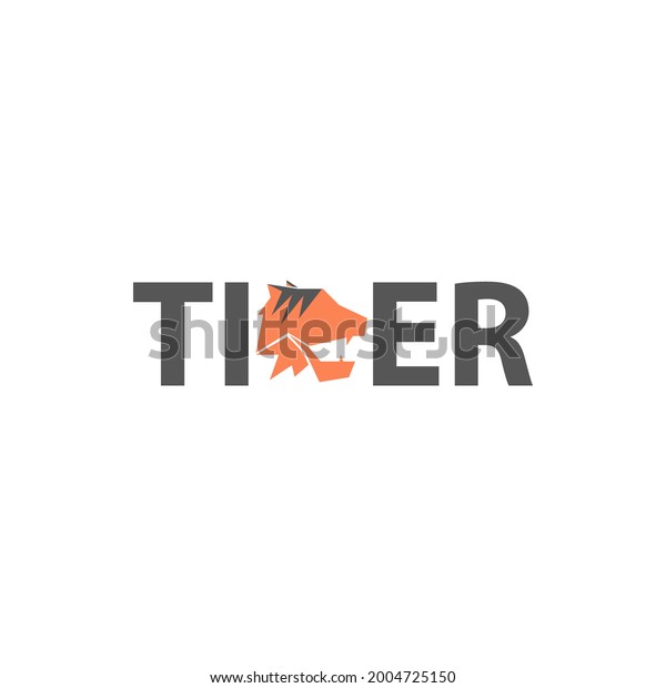 Tiger Writing Typography Vector Design Stock Vector (Royalty Free ...