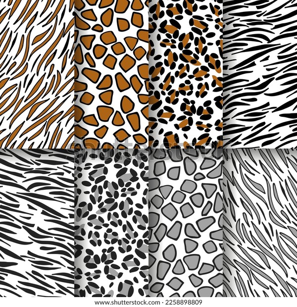 Tiger Zebra Giraffe Leopard Print Skin Stock Vector (Royalty Free ...