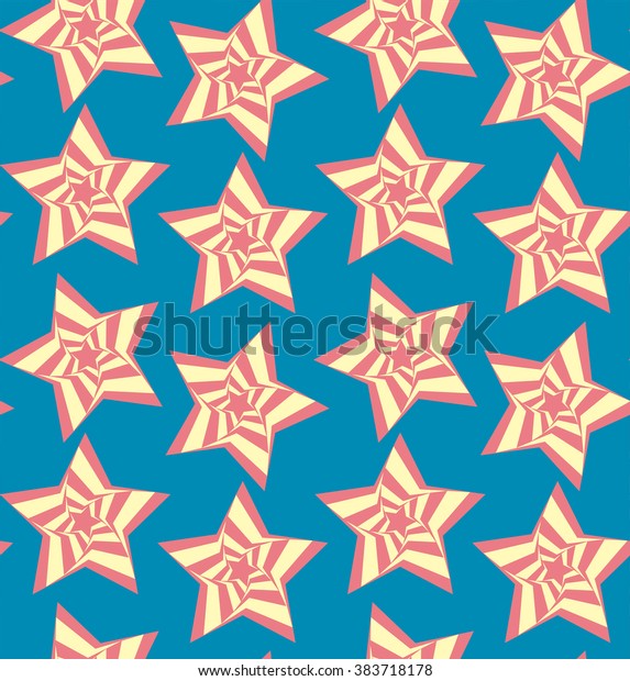 Tileable Artistic Fivepointed Shape Optical Illusion Stock Vector ...