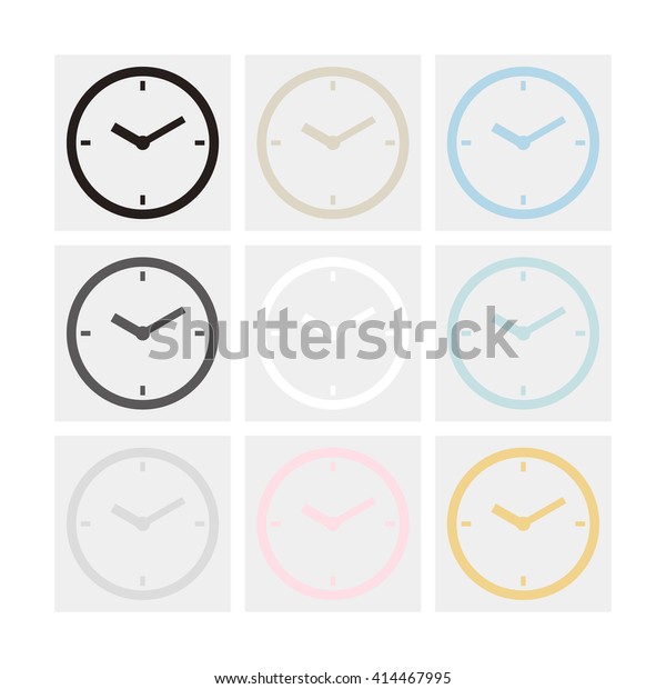 Time Clock Iconsvector Illustrator Stock Vector (Royalty Free ...