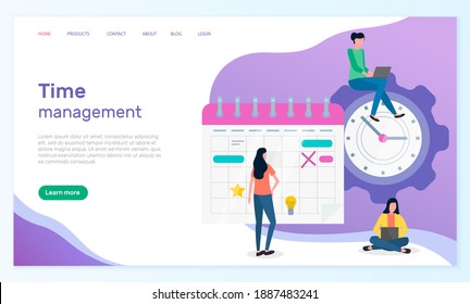 Time Management Organizing Effective Time Planning Stock Vector ...