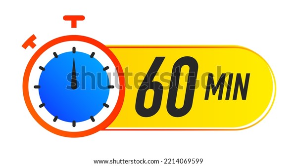 Timer Icon 60 Minutes Vector Colorful Stock Vector (Royalty Free ...