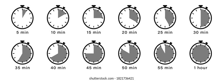Timer Icons On White Background Countdown Stock Vector (Royalty Free ...