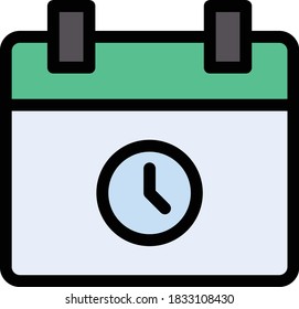 Timetable Vector Line Colour Icon Stock Vector (Royalty Free ...