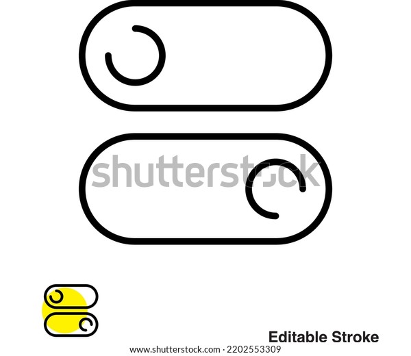 Toggle Switch Vector Line Icon Eps Stock Vector Royalty Free