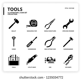 Tools Icon Set Stock Vector (Royalty Free) 1235034772 | Shutterstock