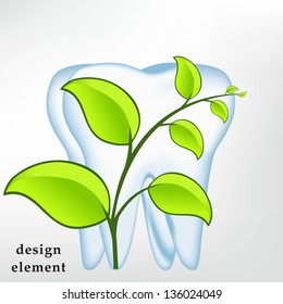 Tooth Design Element Leaves Icon Vector Stock Vector (Royalty Free ...