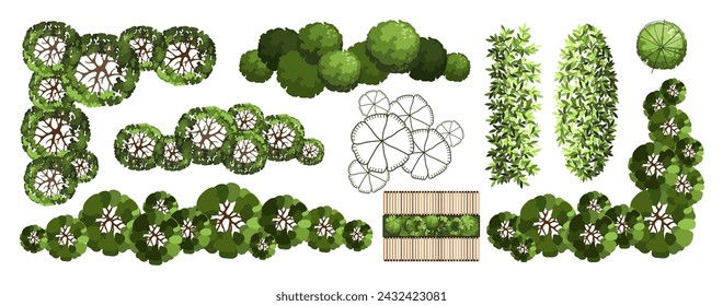 Top View Elements Landscape Design Plan Stock Vector (Royalty Free ...