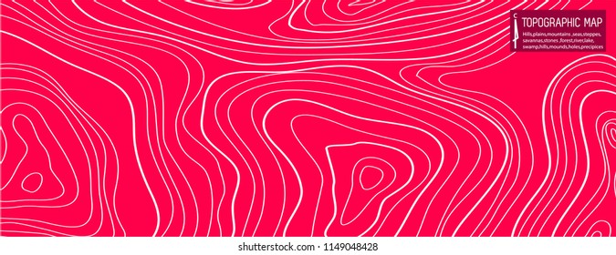 Topographic Map Red Background Vector Stock Vector (Royalty Free ...
