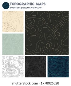 Topographic Maps Beautiful Isoline Patterns Seamless Stock Vector ...