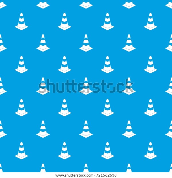 Traffic Cone Pattern Repeat Seamless Blue Stock Vector (Royalty Free ...