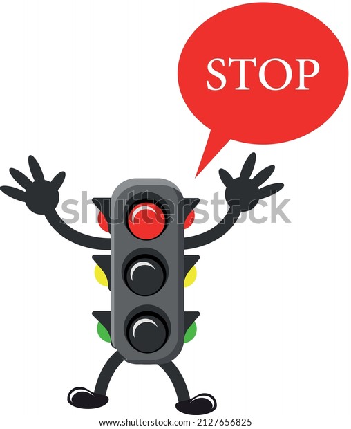 Traffic Light Funny Expression On White Stock Vector (Royalty Free ...