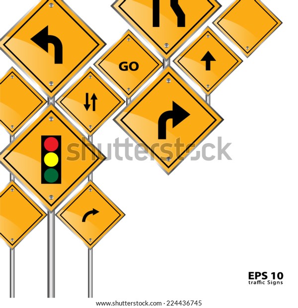 Traffic Signs Background Vector Stock Vector (Royalty Free) 224436745 ...