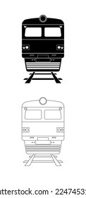 Train Front View Silhouette Vector Outline Stock Vector (Royalty Free ...