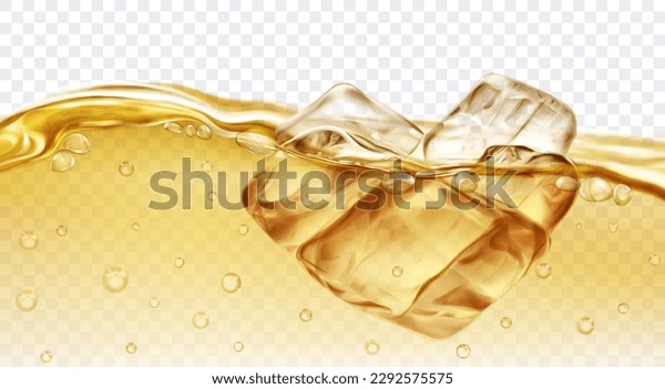 Translucent Yellow Ice Cubes Floating Water Stock Vector (Royalty Free ...
