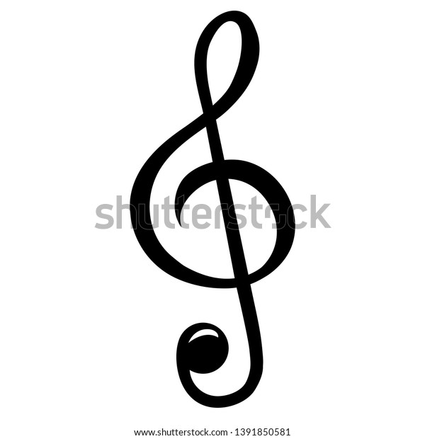 Treble Clef Icon Simple Treble Clef Stock Vector (Royalty Free ...