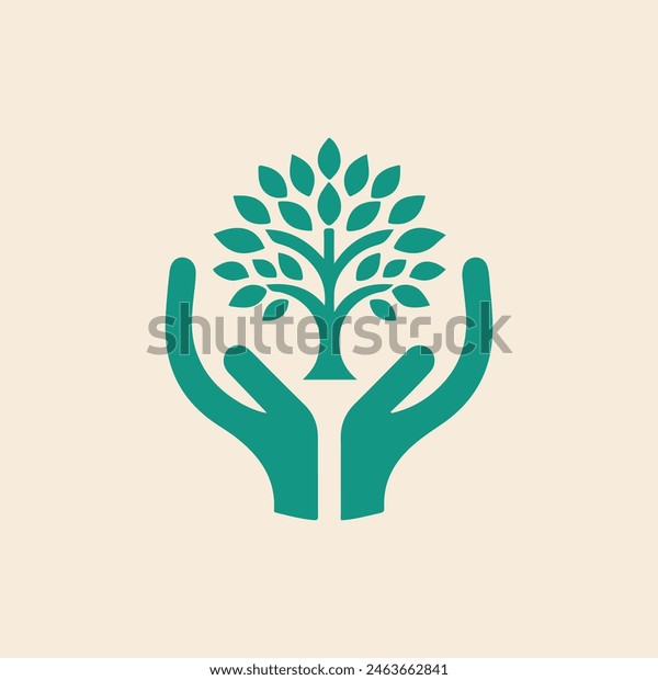 Tree Hand Logo Vector Design Stock Vector (Royalty Free) 2463662841 ...