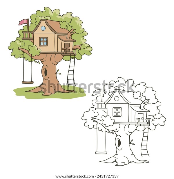 4+ Hundred Treehouse Line Drawing Royalty-Free Images, Stock Photos ...