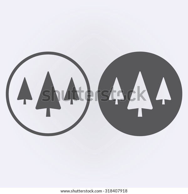 Tree Icon Circle Set Vector Illustration Stock Vector (Royalty Free ...