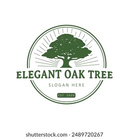 Great Oak Tree Logo Illustration Vector Stock Vector (Royalty Free ...