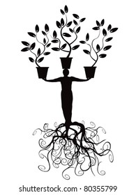 Tree Man Root Stock Vector (Royalty Free) 80355799 | Shutterstock
