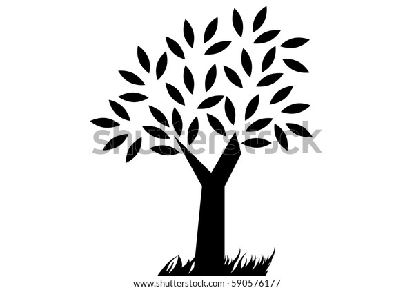 Tree On White Vector Stock Vector (Royalty Free) 590576177 | Shutterstock