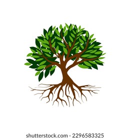 Tree Roots Vector Tree Round Shape Stock Vector (Royalty Free ...