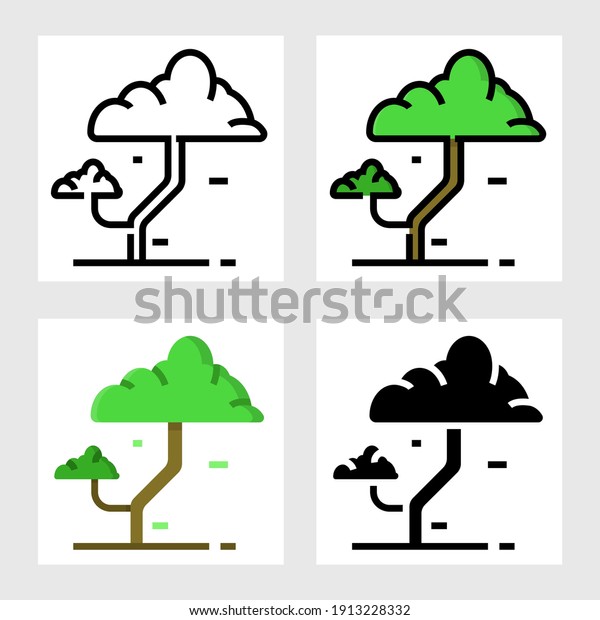Tree Shape Icon Vector Design Filled Stock Vector (Royalty Free ...